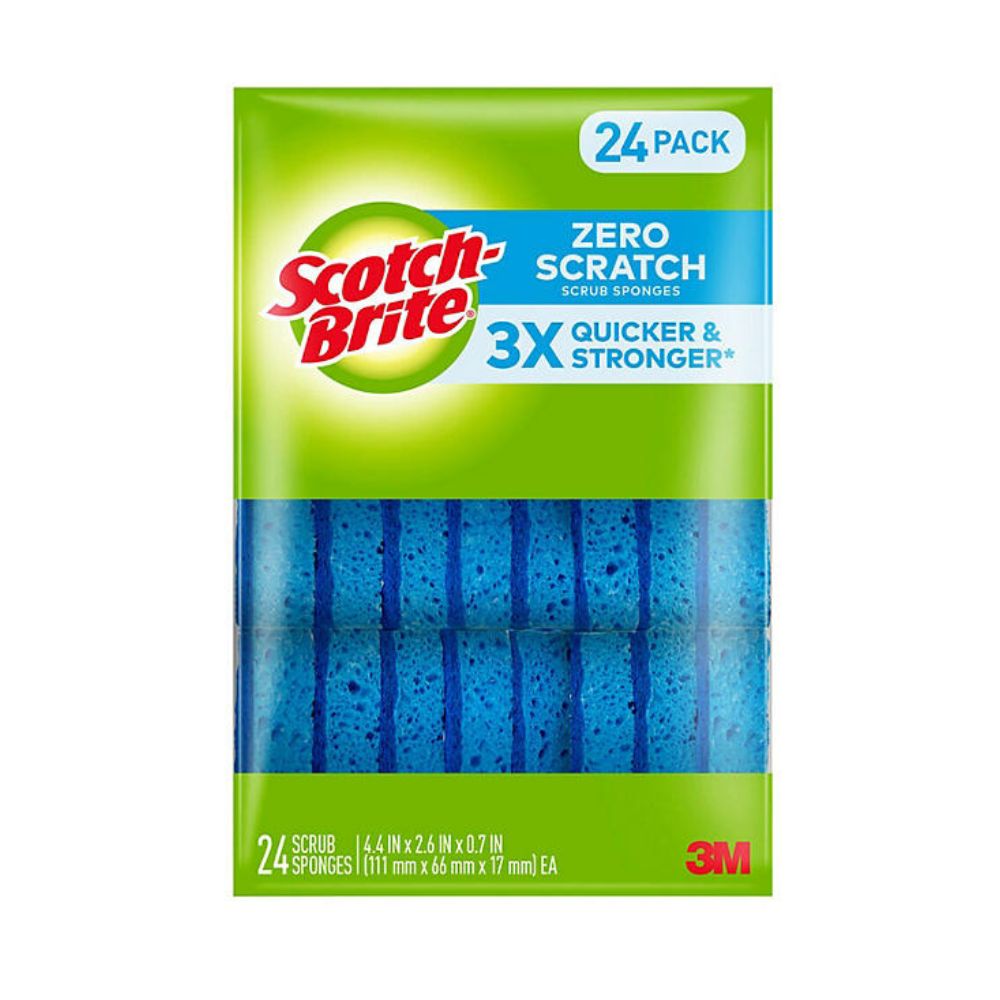 Scotch-Brite Scrub Sponges Zero Scratch Blue 24 Count – bigonlinedepot
